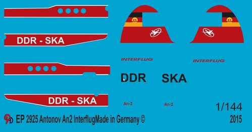 Peddinghaus-Decals 2925 Markings For Antonov An 2 Interflug