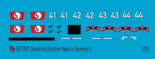 Peddinghaus-Decals 2921 Markings For German Destroyers