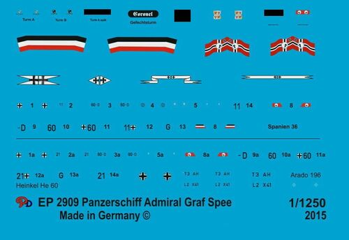 Peddinghaus-Decals 2909 Markings For The Pocket Battleship Admiral Graf Spee