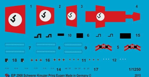 Peddinghaus-Decals 2908 Markings For The Heavy Cruiser Prinz Eugen