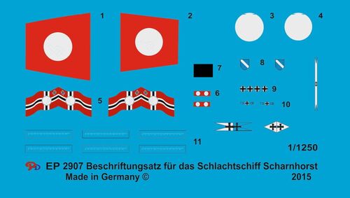 Peddinghaus-Decals 2907 Markings For The German Battleship Scharnhorst