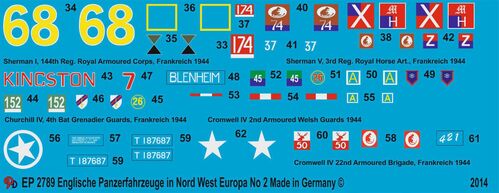 Peddinghaus-Decals 2789 English Tanks In North-West Europe 1944 No. 2