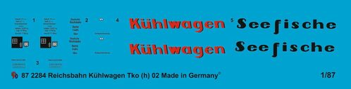 Peddinghaus-Decals 2284 Reichsbahn Kühlwagen Tko(h)02 "Seefische" - "Kühlwagen"