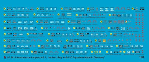 Peddinghaus-Decals 2414 Australian Leopard Tanks 1st Armoured Regiment A, B, C And D Squadron