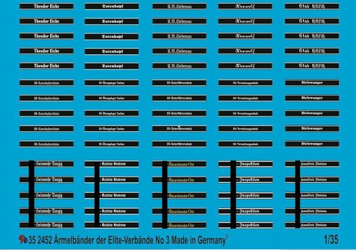 Peddinghaus-Decals 2452 Cuff Titles Of The Waffen SS No. 3