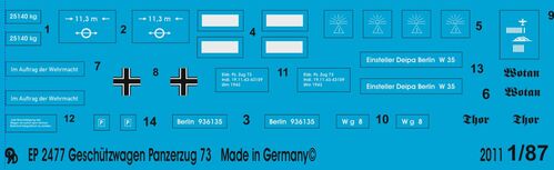 Peddinghaus-Decals 2477 Gun Car Armored Train 73