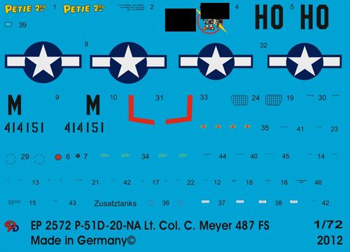 Peddinghaus-Decals 2572 P-51D-20-NA Lt. Col. C. Meyer 487 FS 1-72