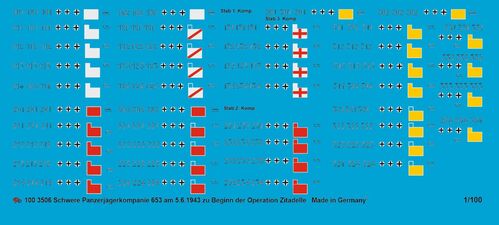 Peddinghaus-Decals 3506 Flames Of War Schwere Panzerjäger Abt. 653 By The 5.6.1943 During Operation Citadell