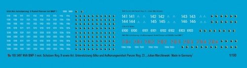 Peddinghaus-Decals 3497 BMP-1 Mot. Schützen Reg. 9 And Support Vehicles And Tanks Of Panzer Reg. 23 "Julian Marchlewski"