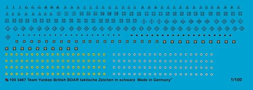 Peddinghaus-Decals 3467 Team Yankee British BAOR Tactical Markings In Black For English Tanks ca 1985