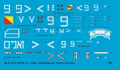 Peddinghaus-Decals 3416 5 IDF M 113 Zelda Tanks