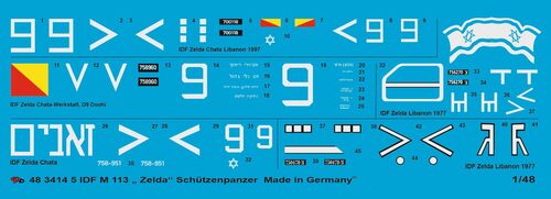 Peddinghaus-Decals 3414 5 IDF M 113 Zelda Tanks