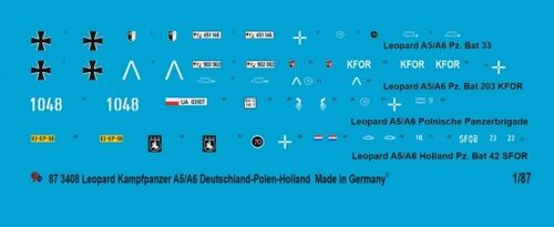 Peddinghaus-Decals 3408 4 Leopard Tanks 2 A5/A6 Germany, Poland, Netherlands