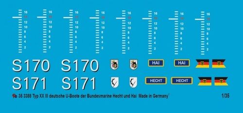 Peddinghaus-Decals 3388 German Submarine Markings Type XXIII Hecht And Hai