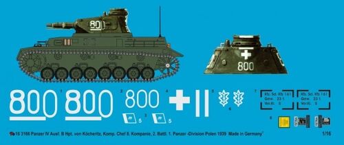 Peddinghaus-Decals 3166 Panzer IV Ausf. B Hpt. Von Köcheritz, Kp-Chef, 8. Company, 2. Bat. 1. PD