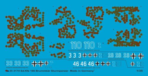 Peddinghaus-Decals 3174 Sd. Kfz 166 Brumbär - 5 Versions - 1 With Late Camouflage