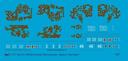 Peddinghaus-Decals 3177 Sd. Kfz 166 Brumbär - 5 Versions - 1 With Late Camouflage