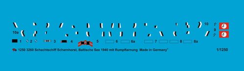 Peddinghaus-Decals 3260 Battleship Scharnhorst, Baltic Sea 1940 With Body Camo