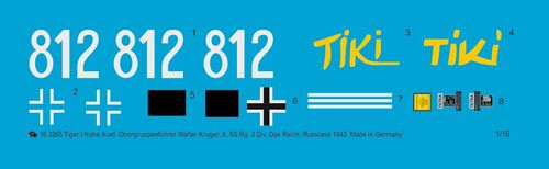 Peddinghaus-Decals 3265 Tiger I Early Ausf. Div. Das Reich, 8. SS Pz. Reg. 2 Russia 1943 Obergruppenführer Walter Kruger