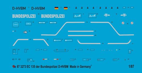 Peddinghaus-Decals 3273 EC 135 German Police Helicopter D-HVBM