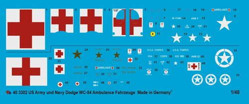 Peddinghaus-Decals 3302 US Army And Navy Dodge WC-54 Ambulance