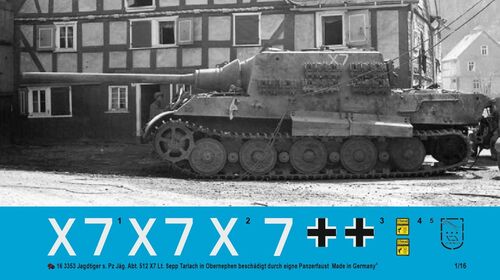 Peddinghaus-Decals 3353 Jagdtiger Of The s. Pz. Jäg. Abt 512 X7 Lt. Sepp Tarlach in Obernephen Damaged By Friendly Fire