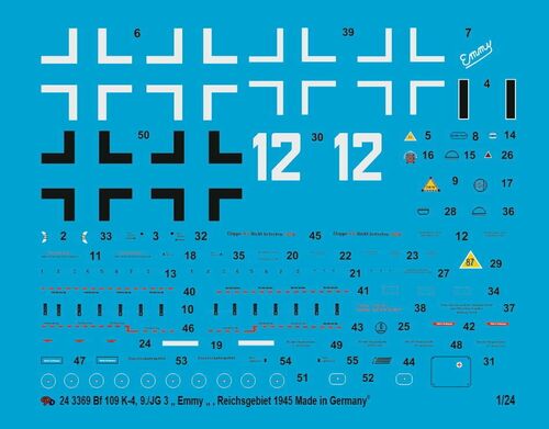 Peddinghaus-Decals 3369 Bf 109 K-4, 9/JG 3 "Emmy"