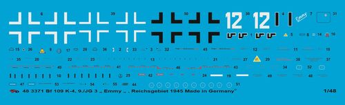 Peddinghaus-Decals 3371 Bf 109 K-4, 9/JG 3 "Emmy"