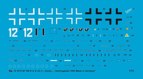Peddinghaus-Decals 3372 Bf 109 K-4, 9/JG 3 "Emmy"