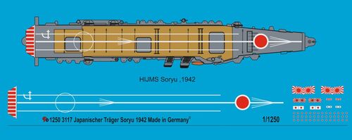 Peddinghaus-Decals 3117 Japanese Carrier Soryu 1942 Deck Markings