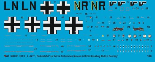 Peddinghaus-Decals 3089 Bf 110 F 2./JG 77 In Norway "Dackel Group"