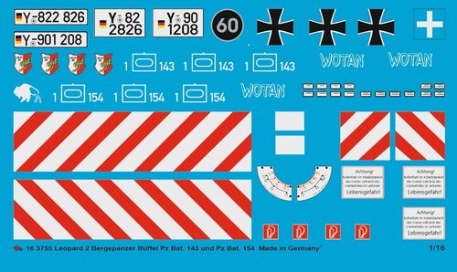Peddinghaus-Decals 3755 Leopard 2 A4 Büffel Bergepanzer Panz Bat. 143 And 154