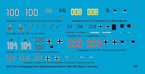 Peddinghaus-Decals 3744 6 King Tiger West and East Front 1944-1945
