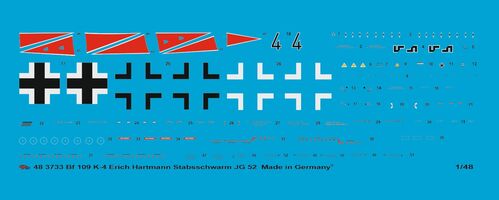 Peddinghaus-Decals 3733 Bf 109 K-4 Erich Hartmann, Stabsschwarm JG 52 1944