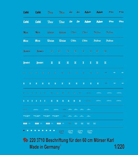 Peddinghaus-Decals 3710 Markings for the German Heavy Mortar Karl