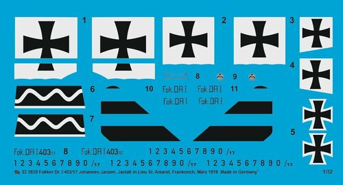 Peddinghaus-Decals 3839 Fokker Dr. I Johannes Janzen