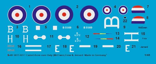 Peddinghaus-Decals 3815 RFC Camel Aces Over Italy McEwen, Frew And Jerrard