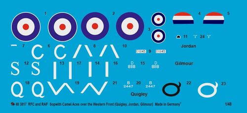 Peddinghaus-Decals 3817 Sopwith Camel Quingly, Jordan, Gilmour