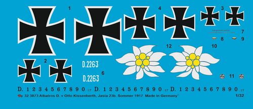 Peddinghaus-Decals 3873 Albatross D.V Otto Pillowberth, Jasta 23b, Summer 1917