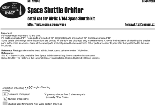 New Ware 143 Space Shuttle Orbiter detail set