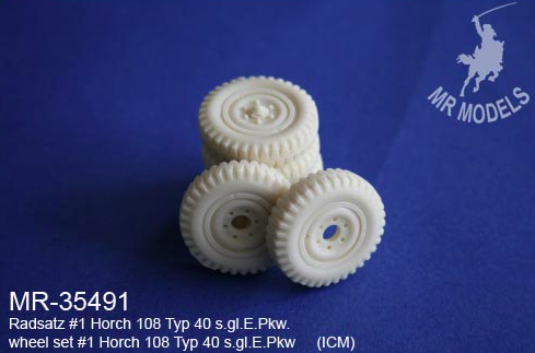 MR Modellbau 35491 Wheel set s.gl.E.Pkw. Horch 108 Typ 40 Set 1
