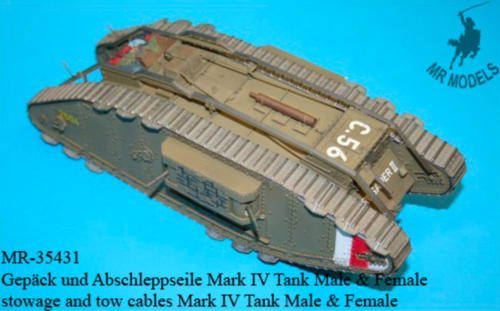 MR Modellbau 35431 Stowage and tow cables Mark IV Tank Male and Female