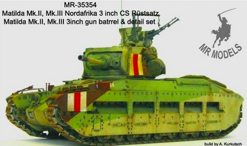 MR Modellbau 35354 Matilda Mk.II, Mk.III 3inch gun batrrel & detail set