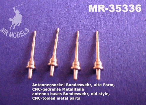 MR Modellbau 35336 Antenna bases Bundeswehr, old style, CNC-tooled metal parts