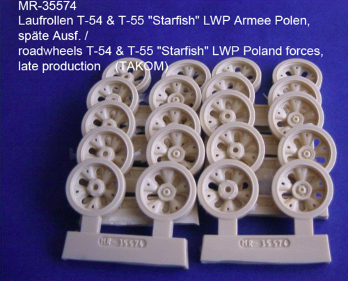 MR Modellbau 35574 Roadwheels T-54 & T-55 "Starfish" LWP Poland forces, late production