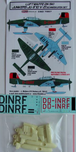 Kora Models CSD7267 Junkers Ju-87D-1 V-21 Schneekufen set early Luft. on ski