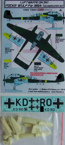 Kora Models CSD7264 Focke-Wulf Fw-189A-1 Schneekufen set Luftwaffe on ski