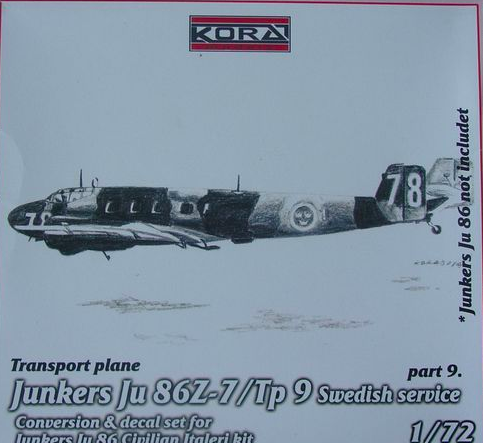 Kora Models C7235 Junkers Ju 86Z-7/ Tp9 Sweden part IX.