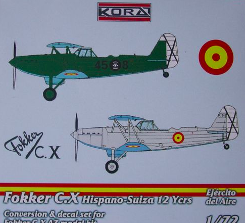 Kora Models C7258 Fokker C.X HS12 - Ejercito del Aire Spanish WW II