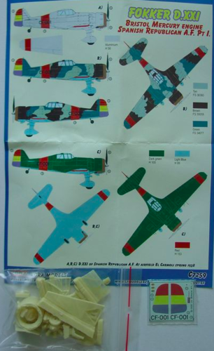 Kora Models C7259 Fokker D.XXI Mercury - Spanish republican A.F.